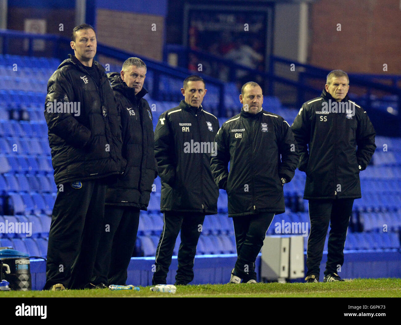 Everton Under 18 coach Duncan Ferguson (left) manager Kevin Sheedy (2nd ...