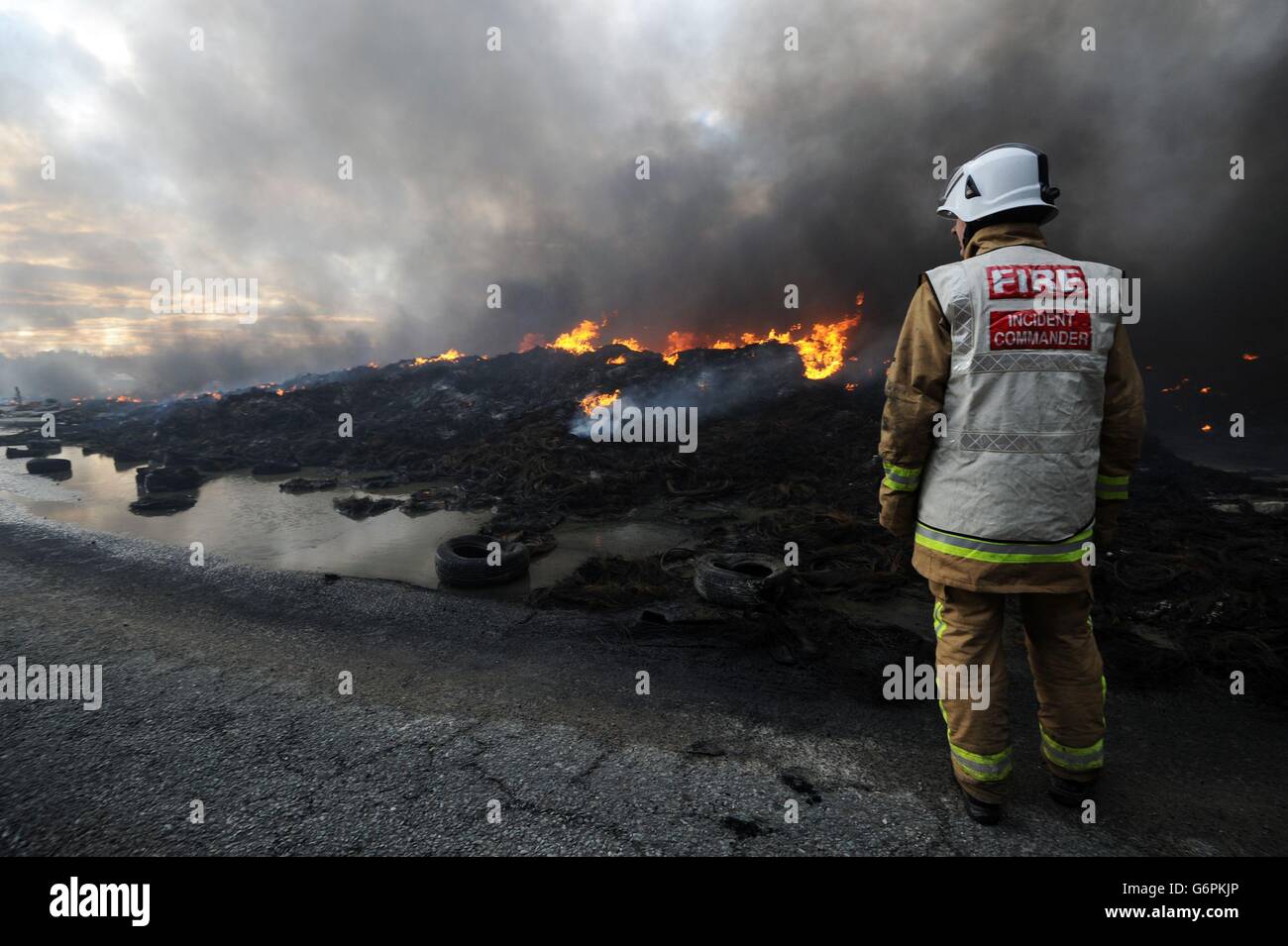 Recycling plant fire Stock Photo - Alamy