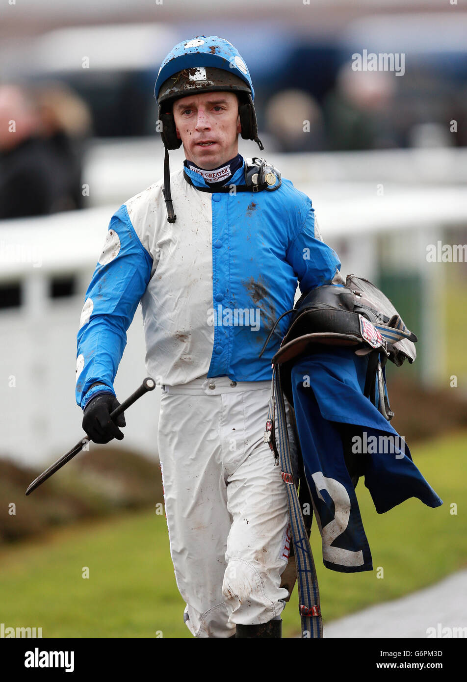 Jockey leighton aspell at ludlow racecourse hi-res stock photography ...