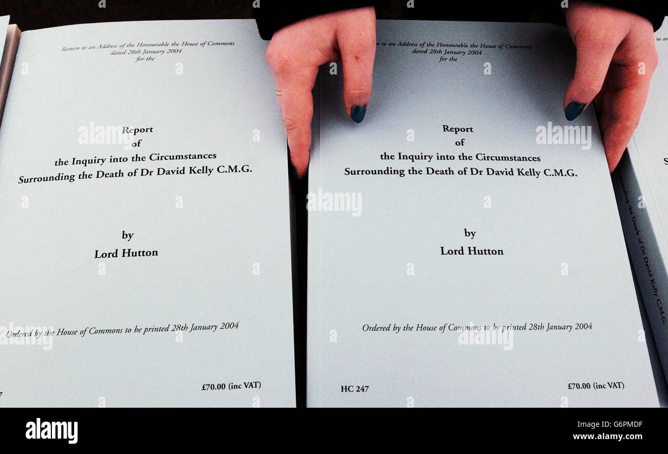 The Hutton Inquiry Stock Photo - Alamy