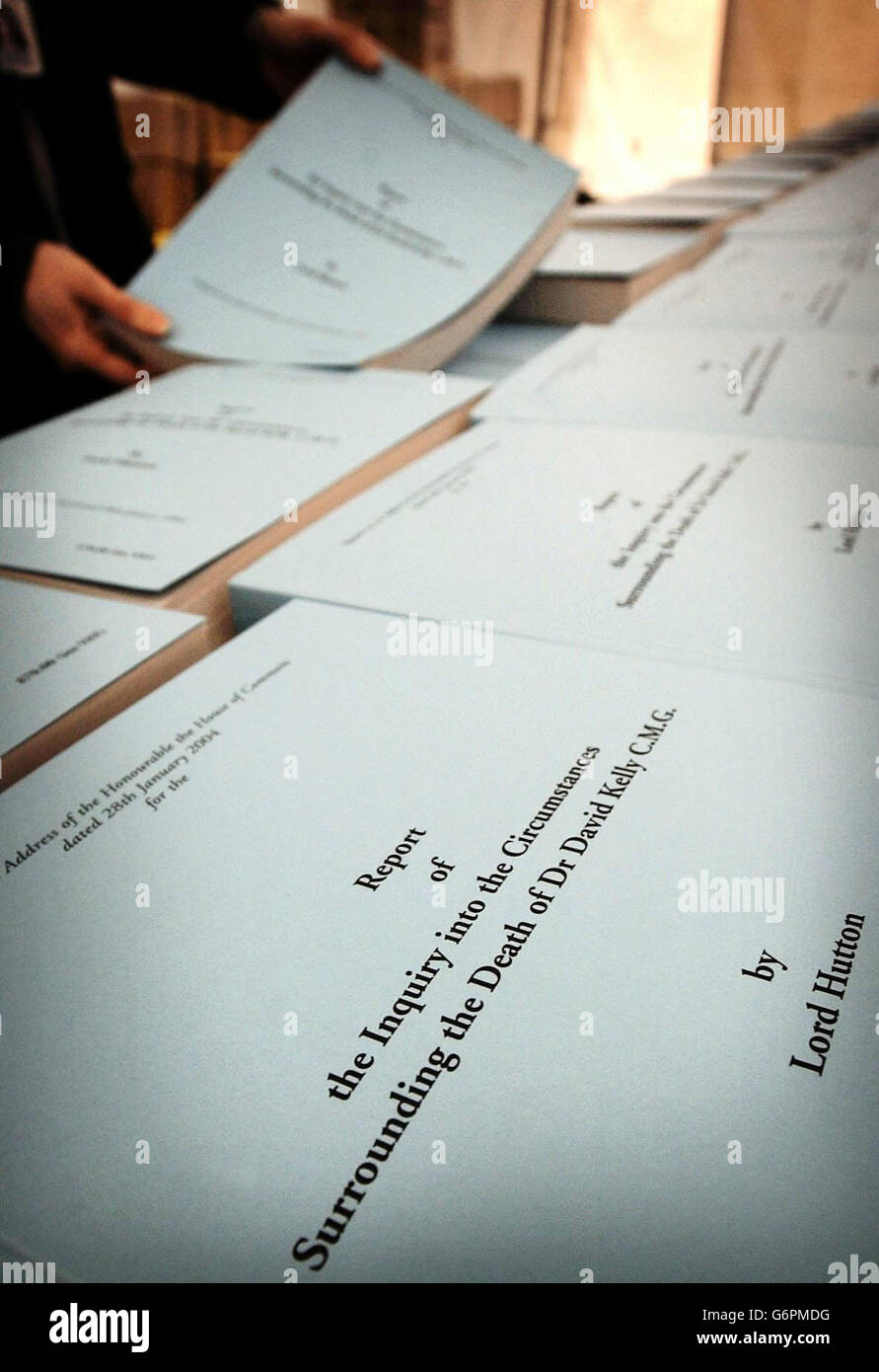 The Hutton Inquiry Stock Photo - Alamy