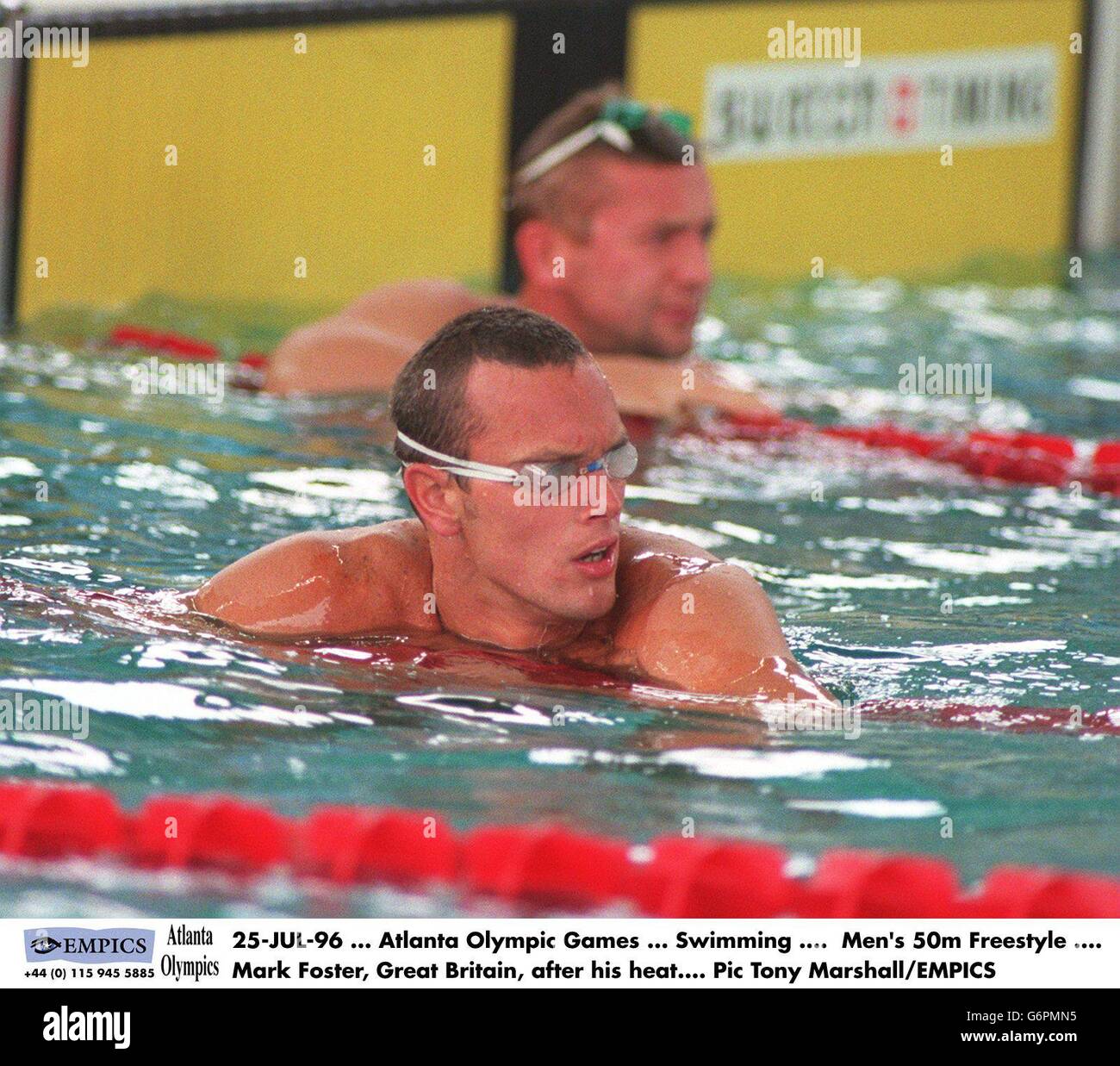 25 jul 96 atlanta olympic games swimming mens 50m freestyle mark foster ...