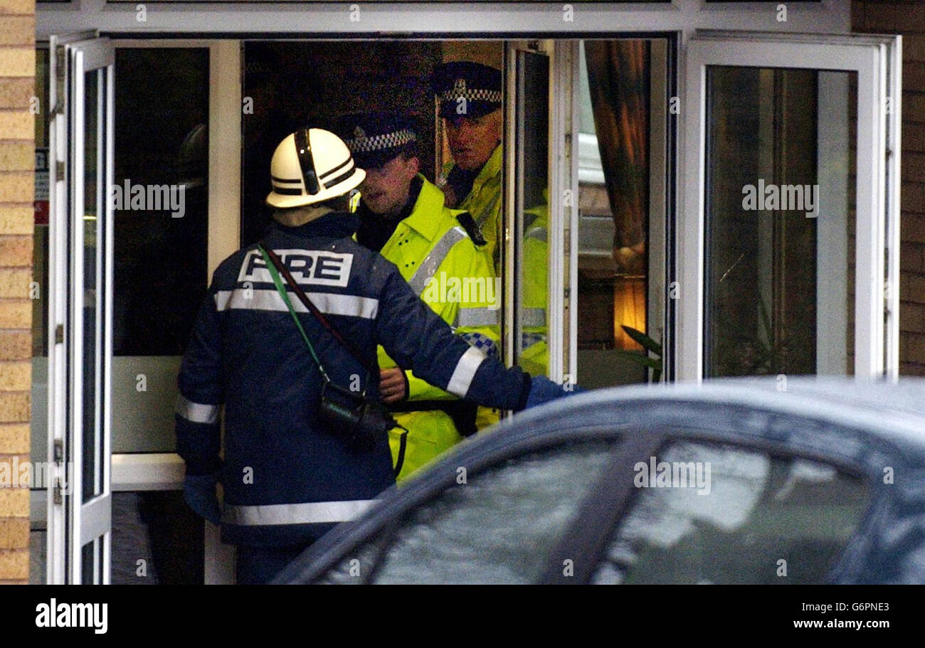 Emergency services attend the scene in Uddingston, near Glasgow, after ...
