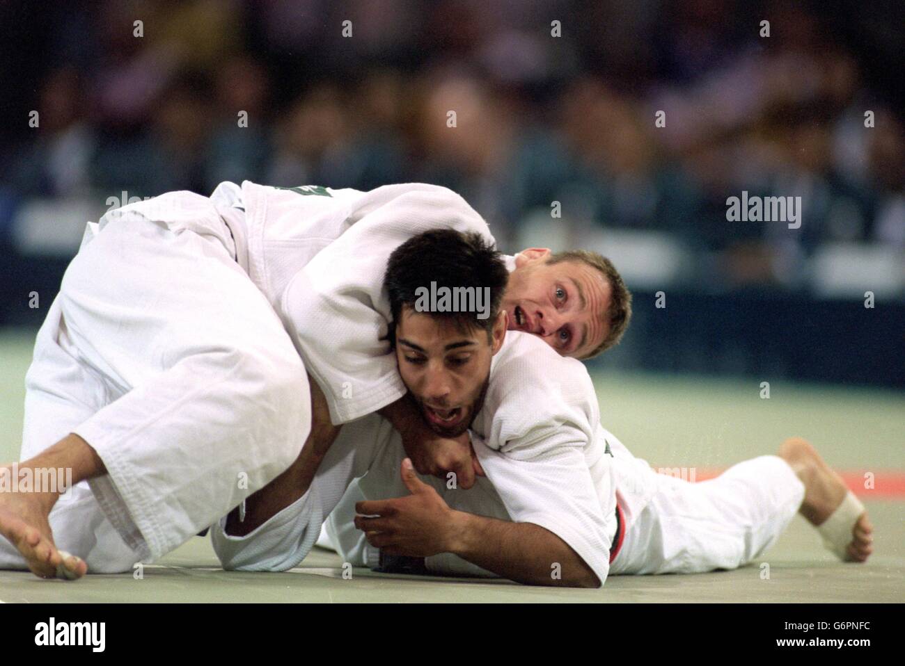 25-JUL-96, Atlanta Olympic Games, Judo, Germany's Udo Quellmalz fights ...