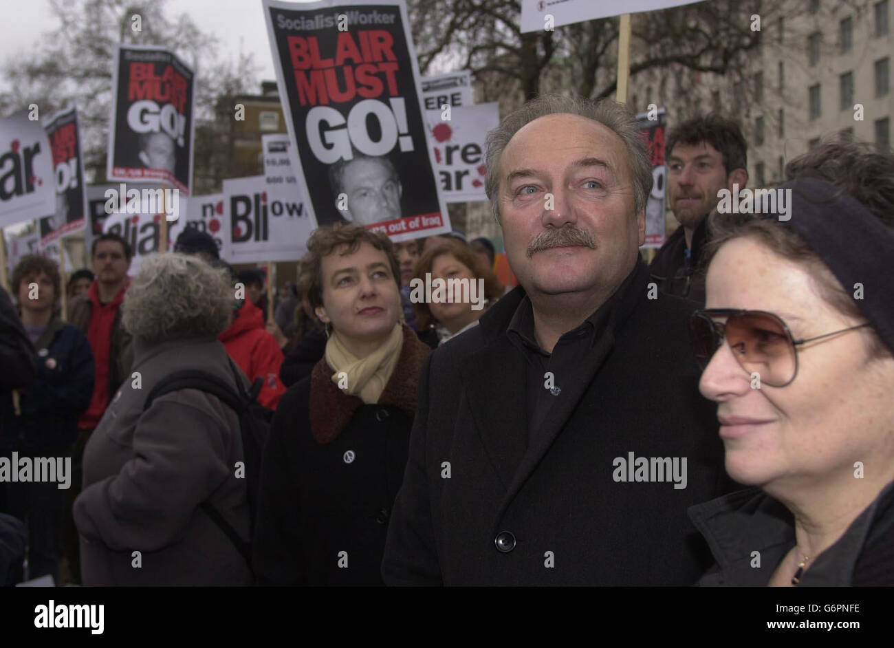 Protests banners posters anti war hutton peace george galloway hi-res ...