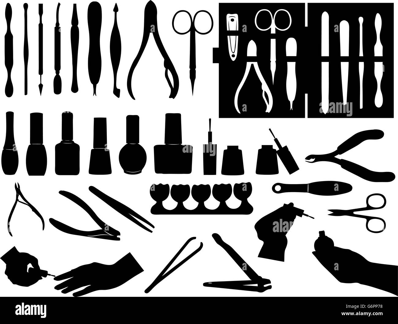 Pedicure vector vectors Black and White Stock Photos & Images - Alamy