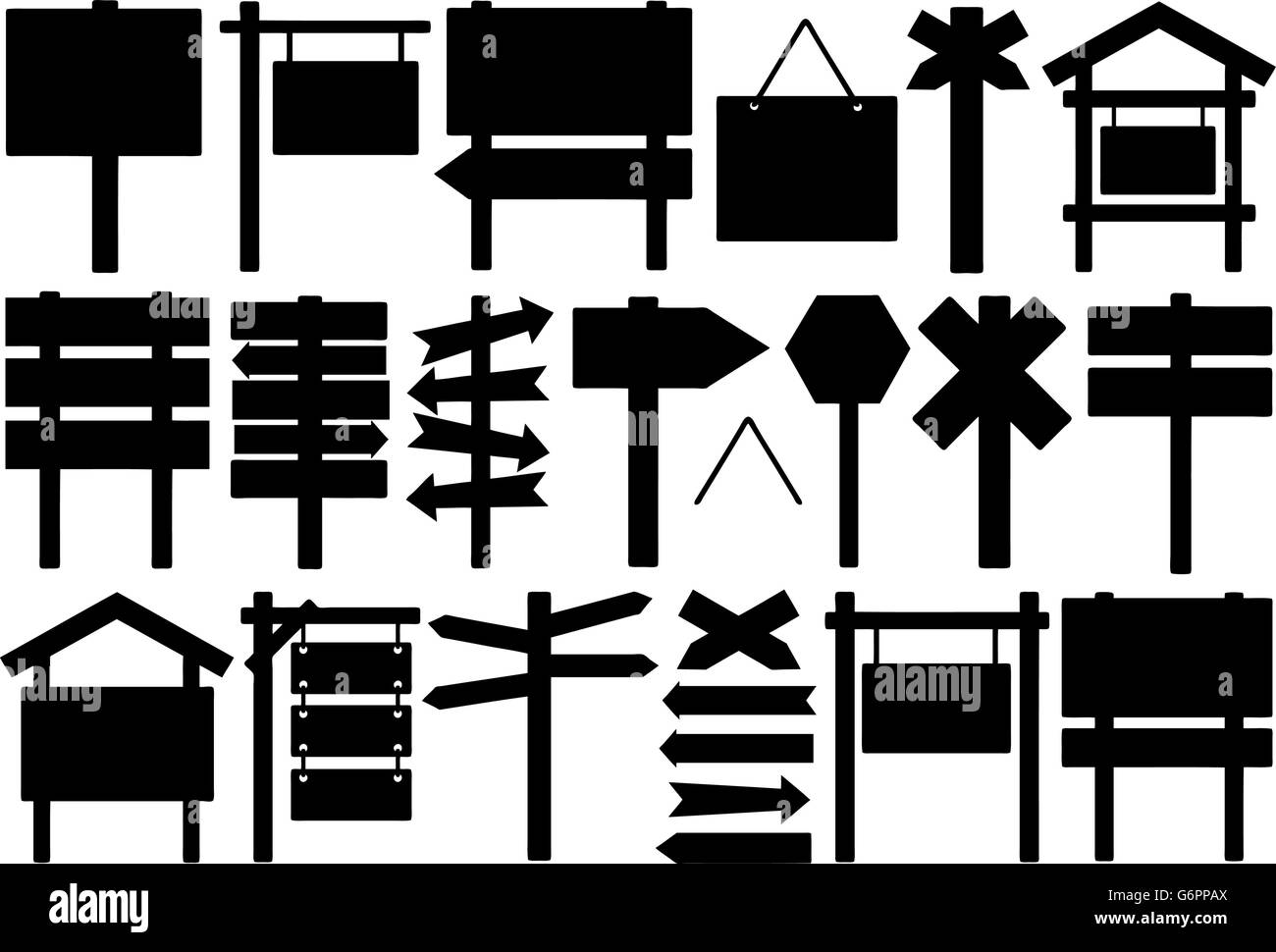 Set of different directional signs isolated on white Stock Vector Image ...