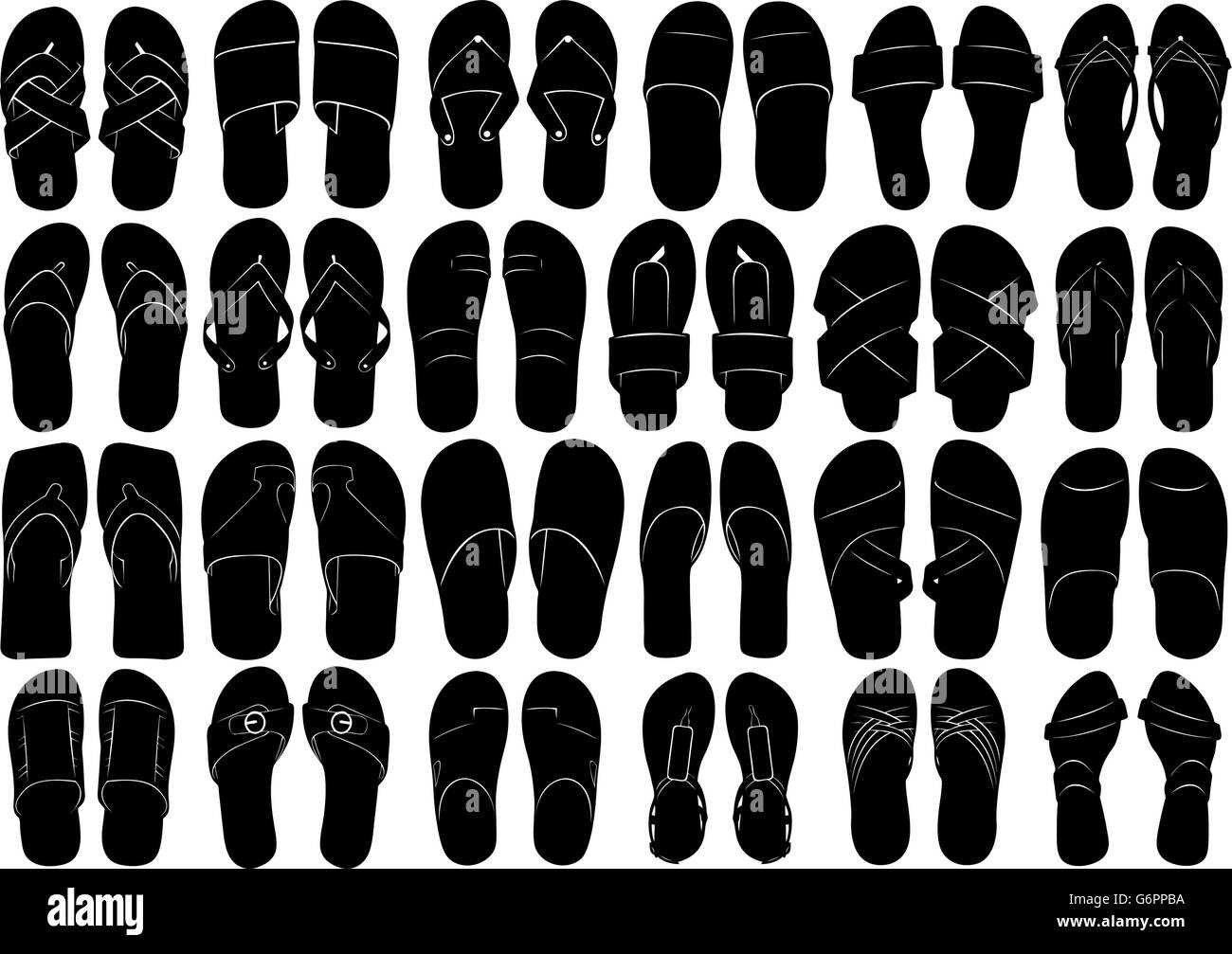 Group of flip flops Stock Vector Images - Alamy