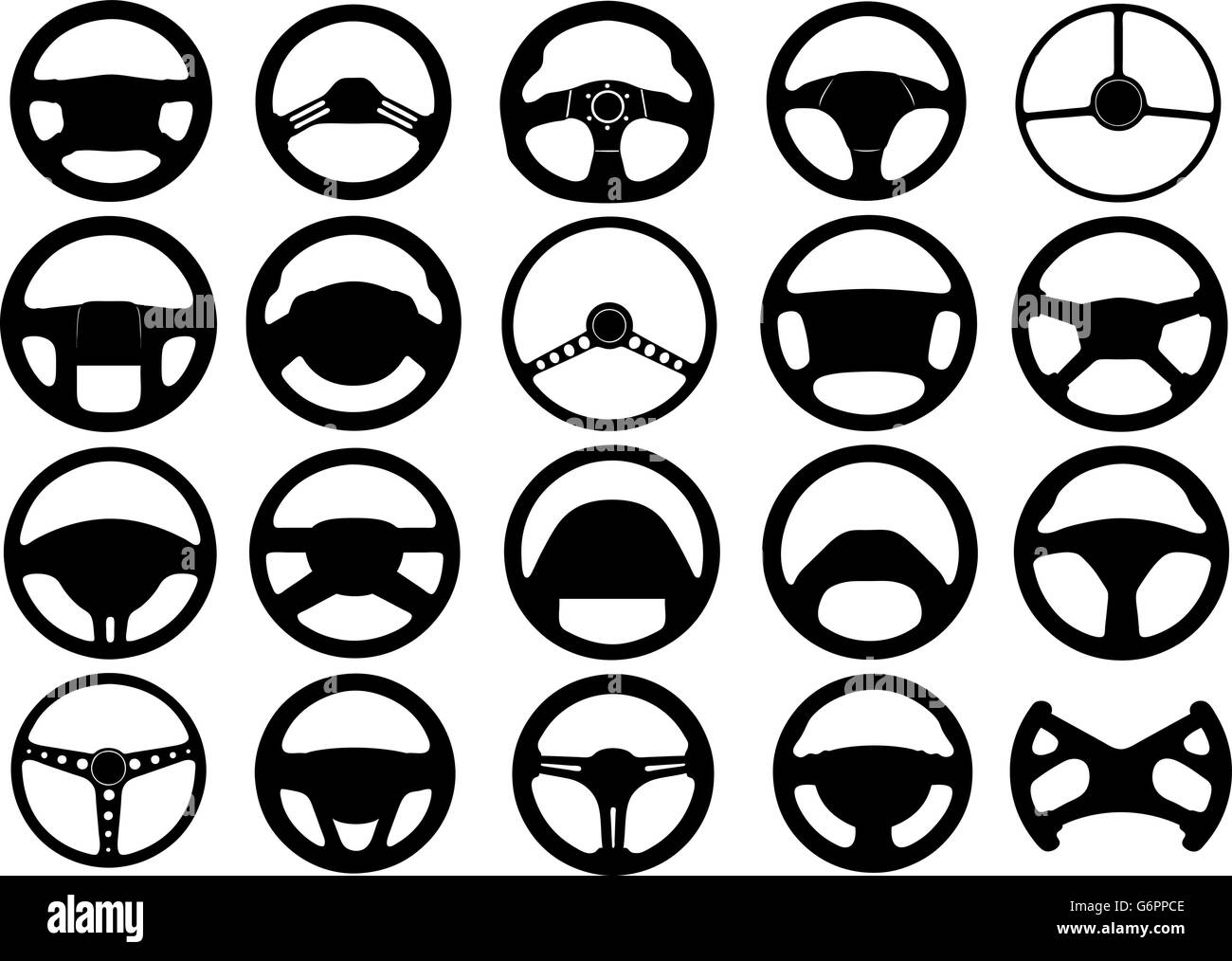 Set of different steering wheels Stock Vector Image & Art - Alamy