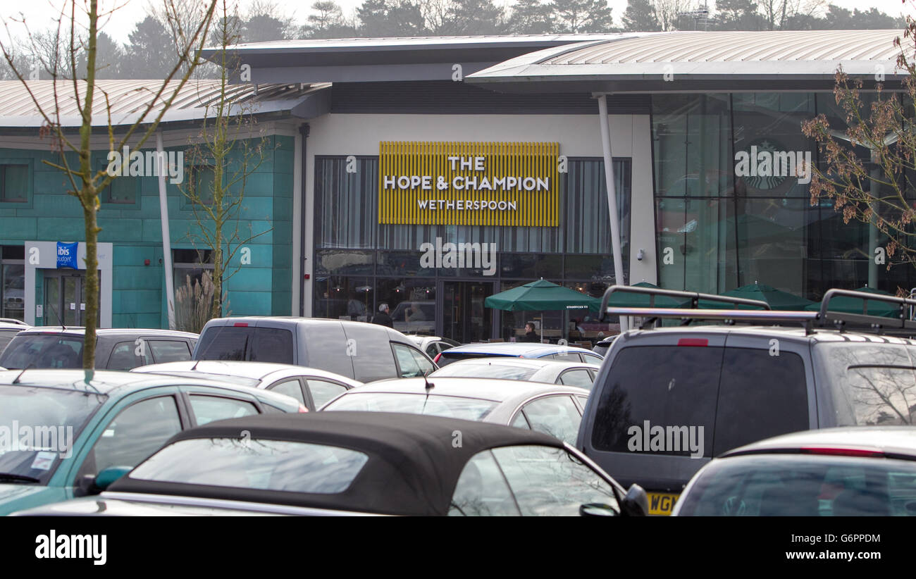 Wetherspoon opens M40 services pub Stock Photo - Alamy