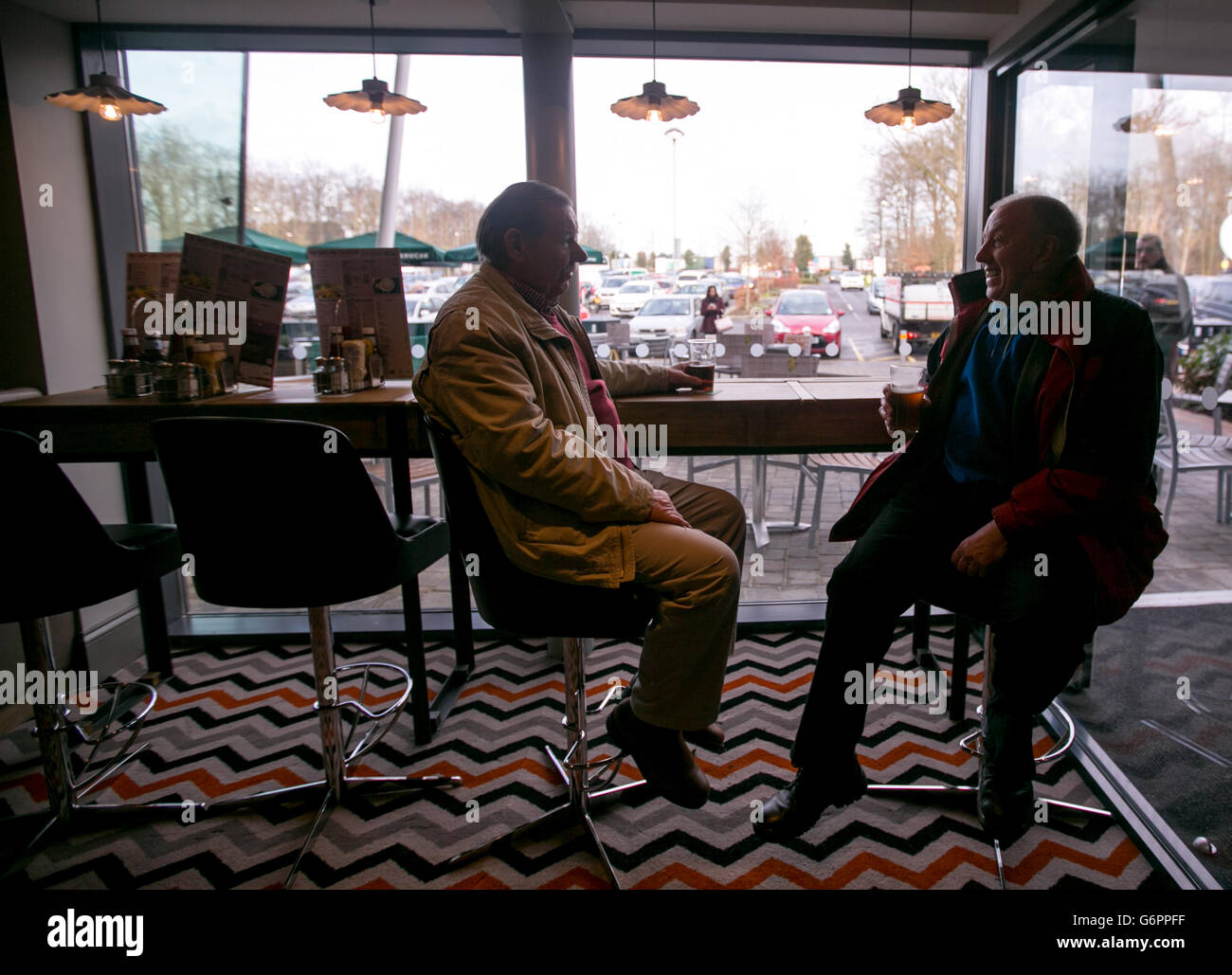 Customers Roger Smith (right) and Craig Pile drink at the Hope and ...