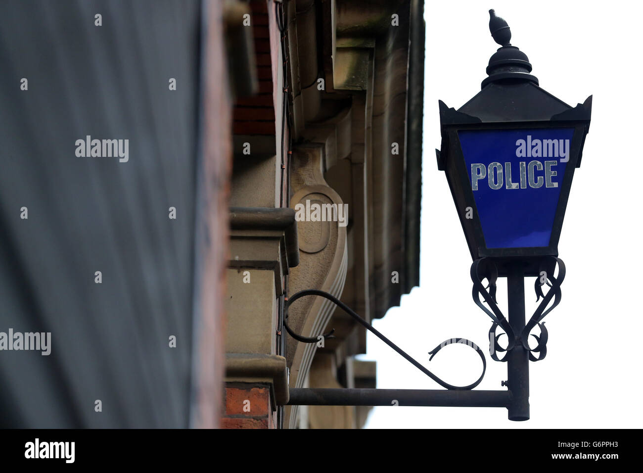 Stock image of a police light outside the old Newton Street police ...