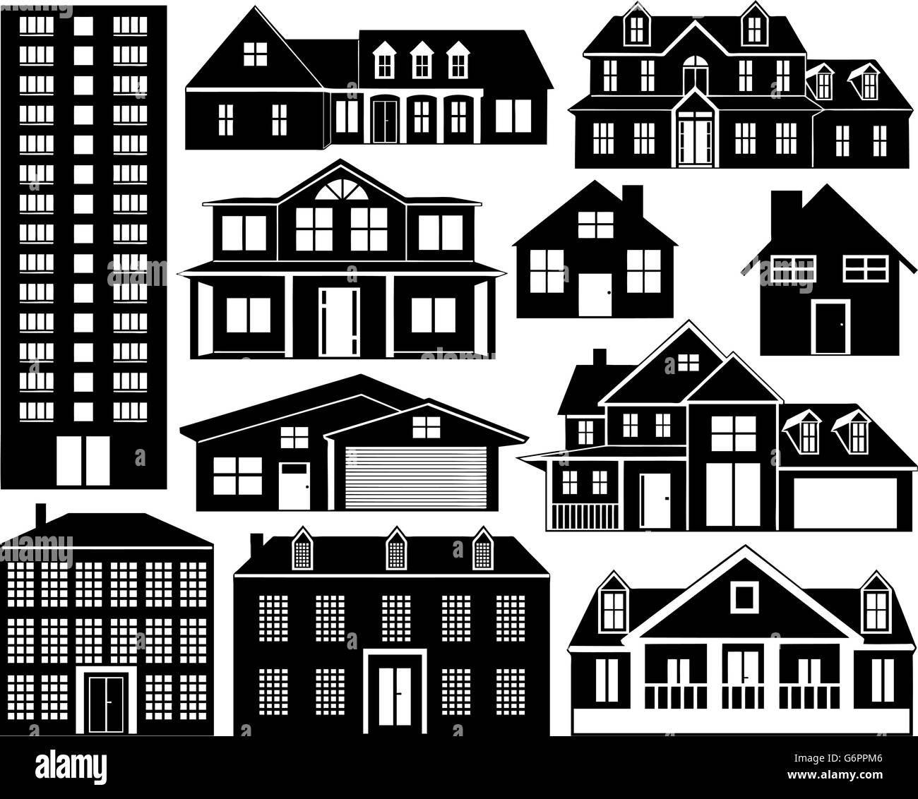 House silhouettes set isolated on white Stock Vector Image & Art - Alamy