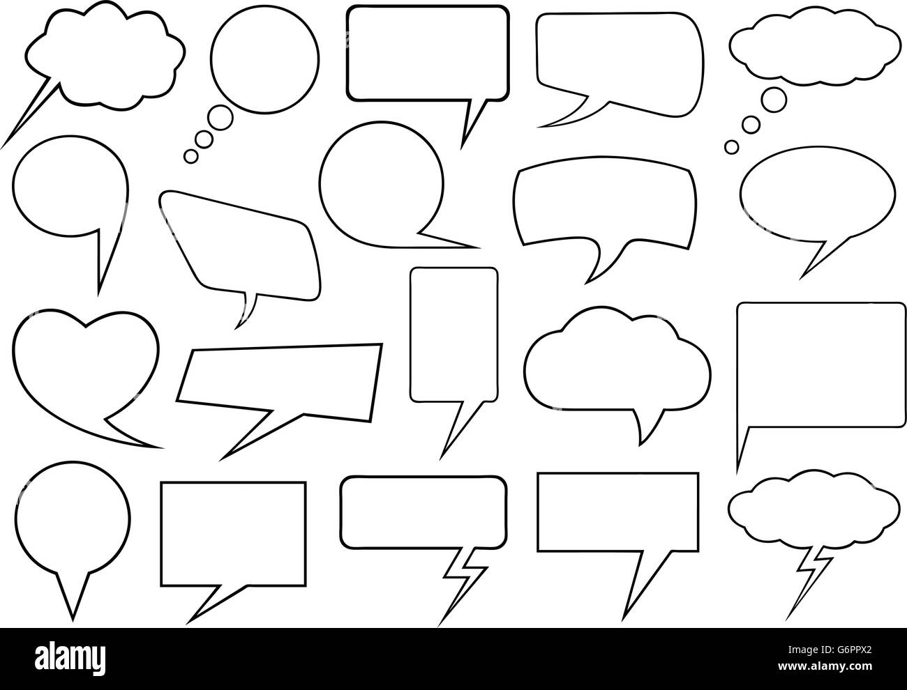 Set of different speech bubbles isolated on white Stock Vector Image ...