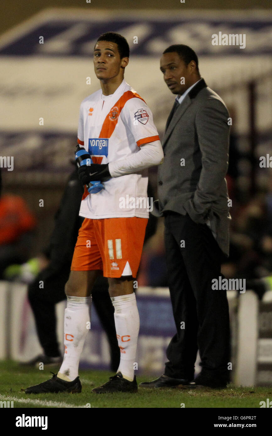 Blackpool's Thomas Ince (left) with manager Paul Ince (right Stock ...