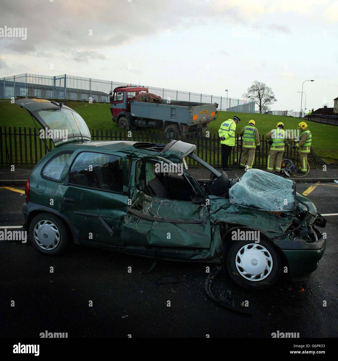 The scene of the fatal accident in Airdrie, Lanarkshire. Two women have ...