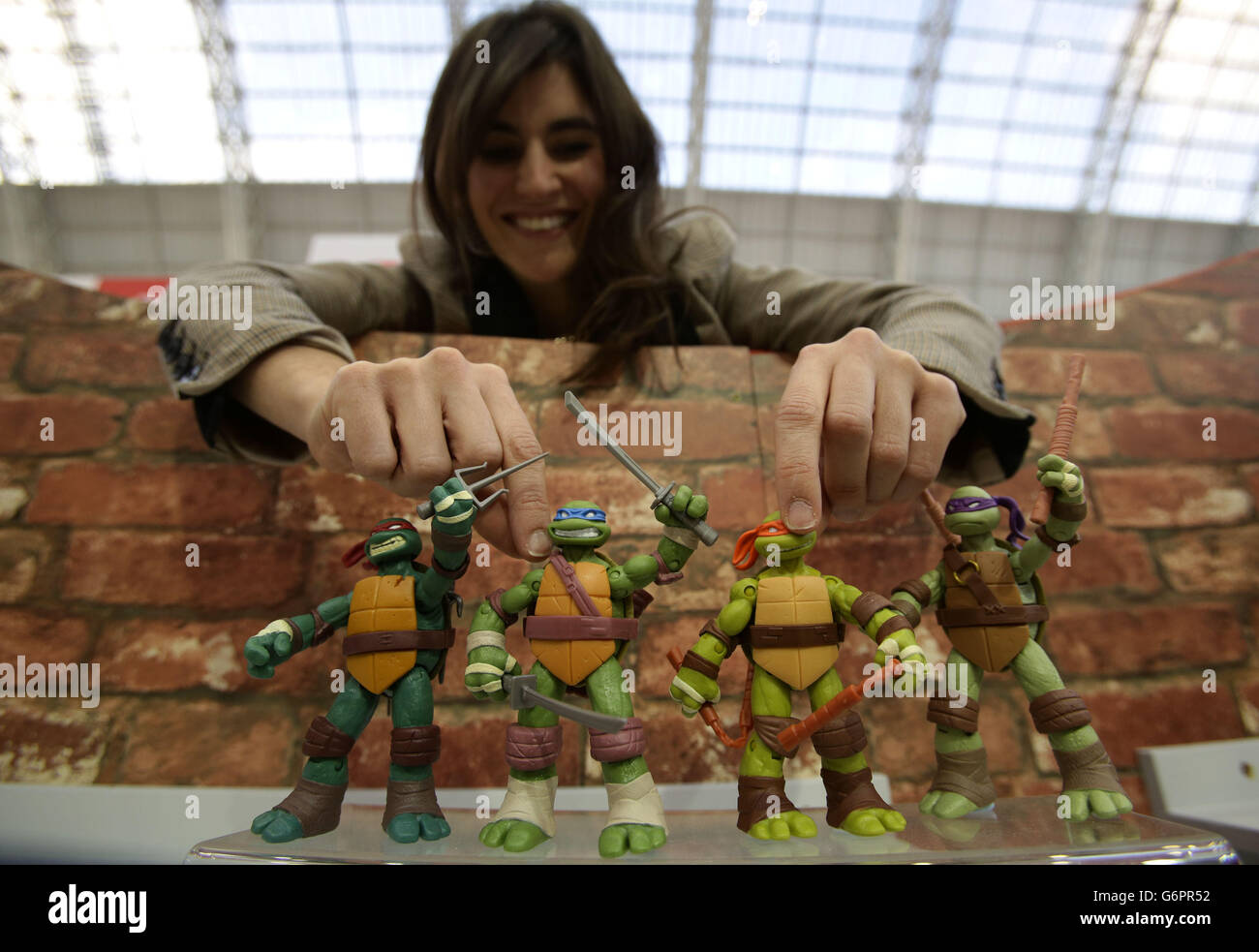 Brand Manager of Flair Leisure Products Mercedes Perez Munoz adjusting ...