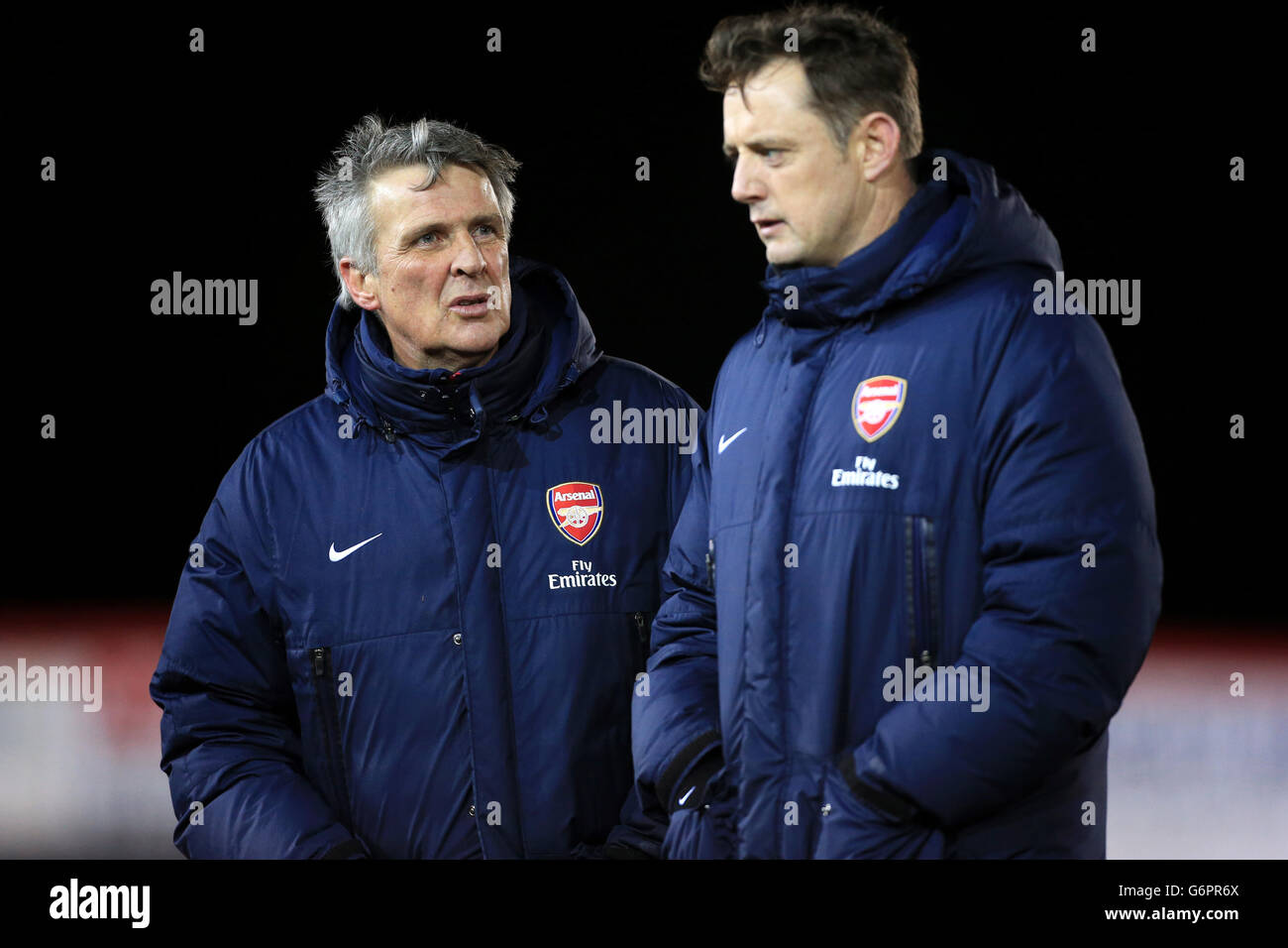 Arsenal Youth Manager Carl Laraman and coach Tony Roberts (right)after ...