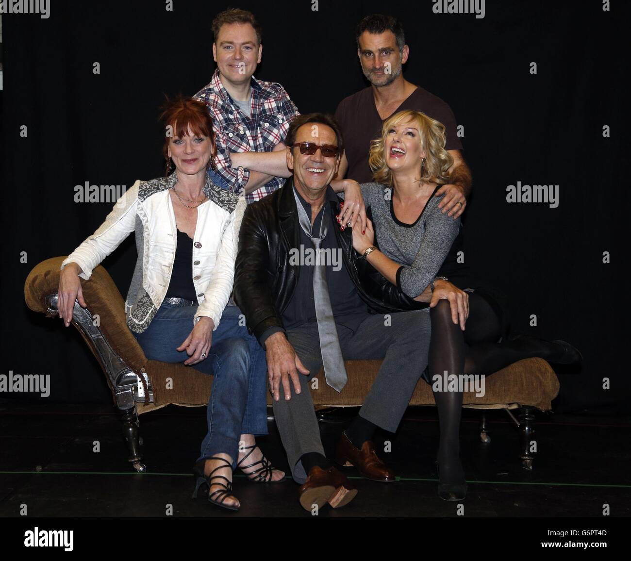 Principal cast members (left to right) Samantha Bond, Rufus Hound ...