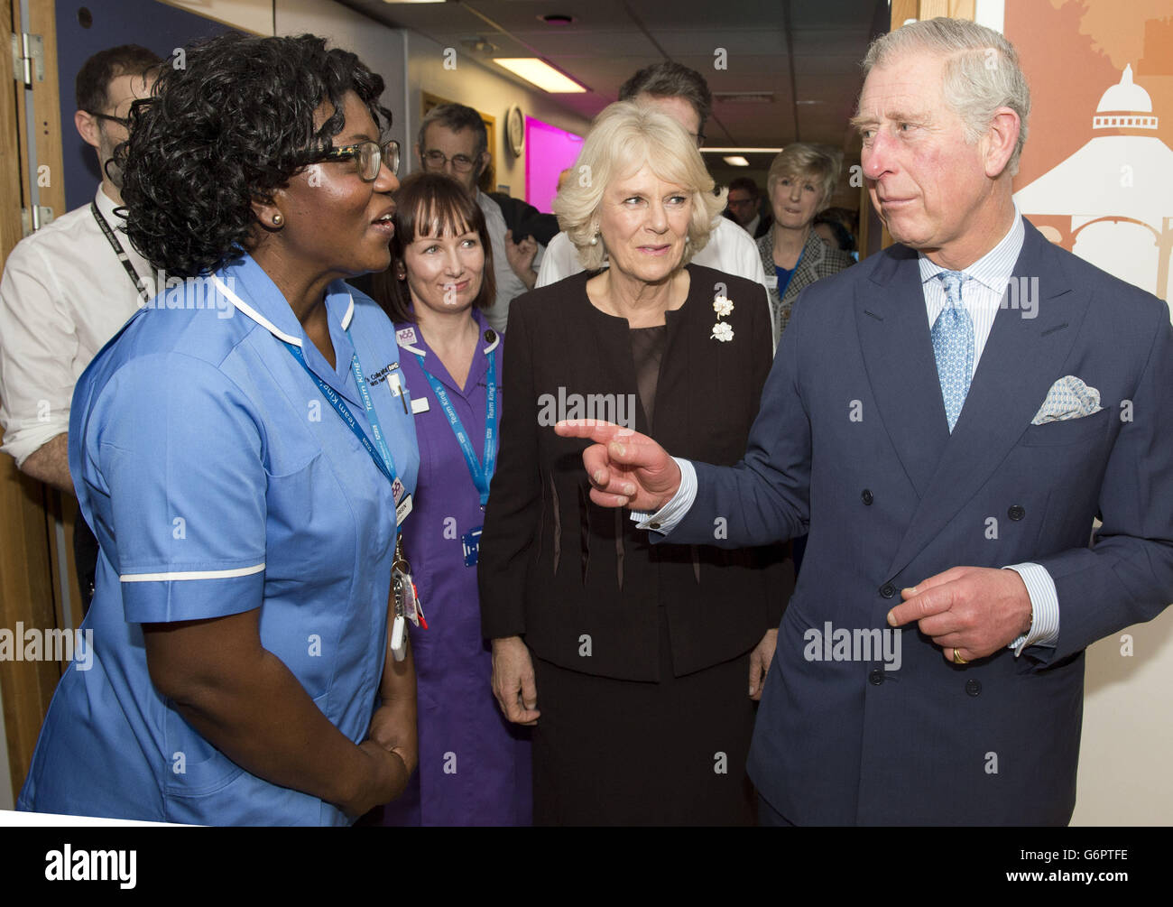 The Prince of Wales and the Duchess of Cornwall speak with Sister ...