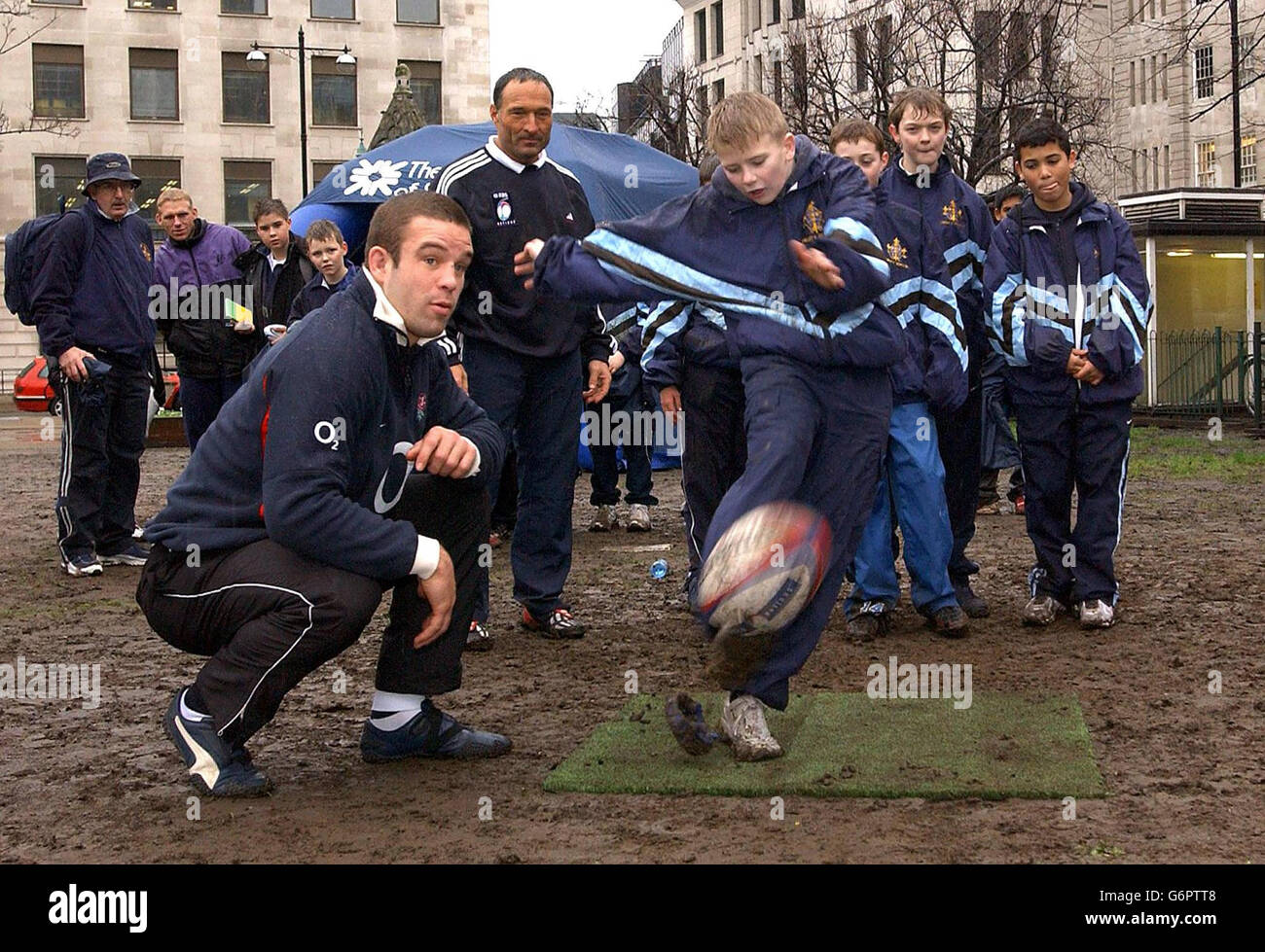 Children from the Trinity School in Croydon practice their kicking ...