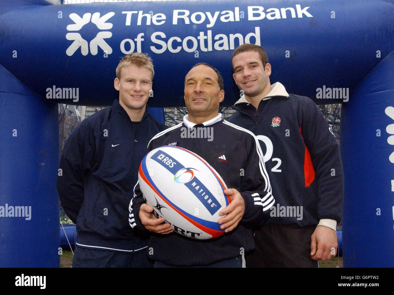 Rugby World Cup winners Stuart Abbott (left) and Joe Worsley pose for ...