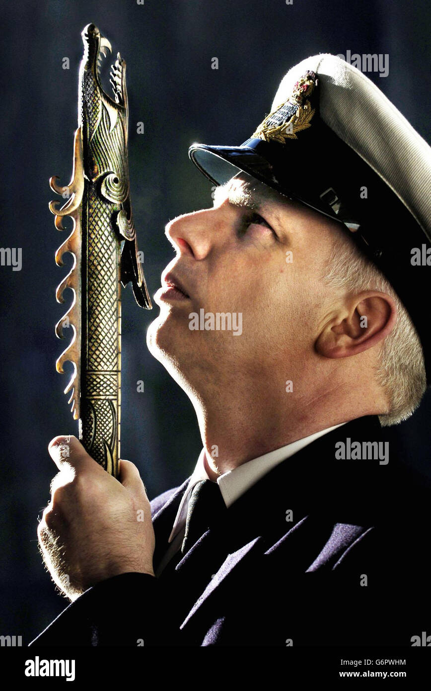 Customs officer Patrick McGroarty takes a close look at a blow pipe ...