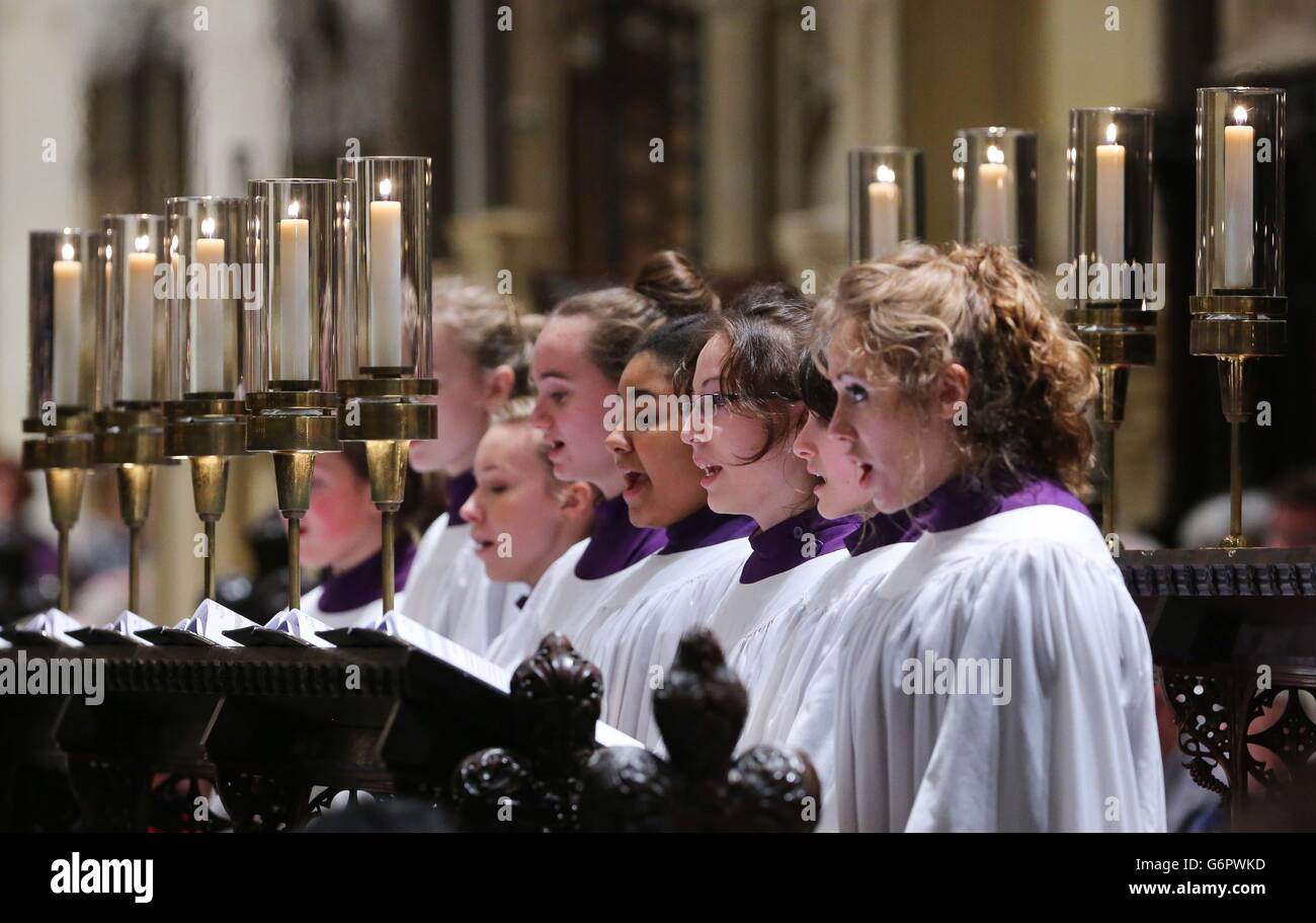 Members of the Canterbury Cathedral Girls Choir sing in their first ...