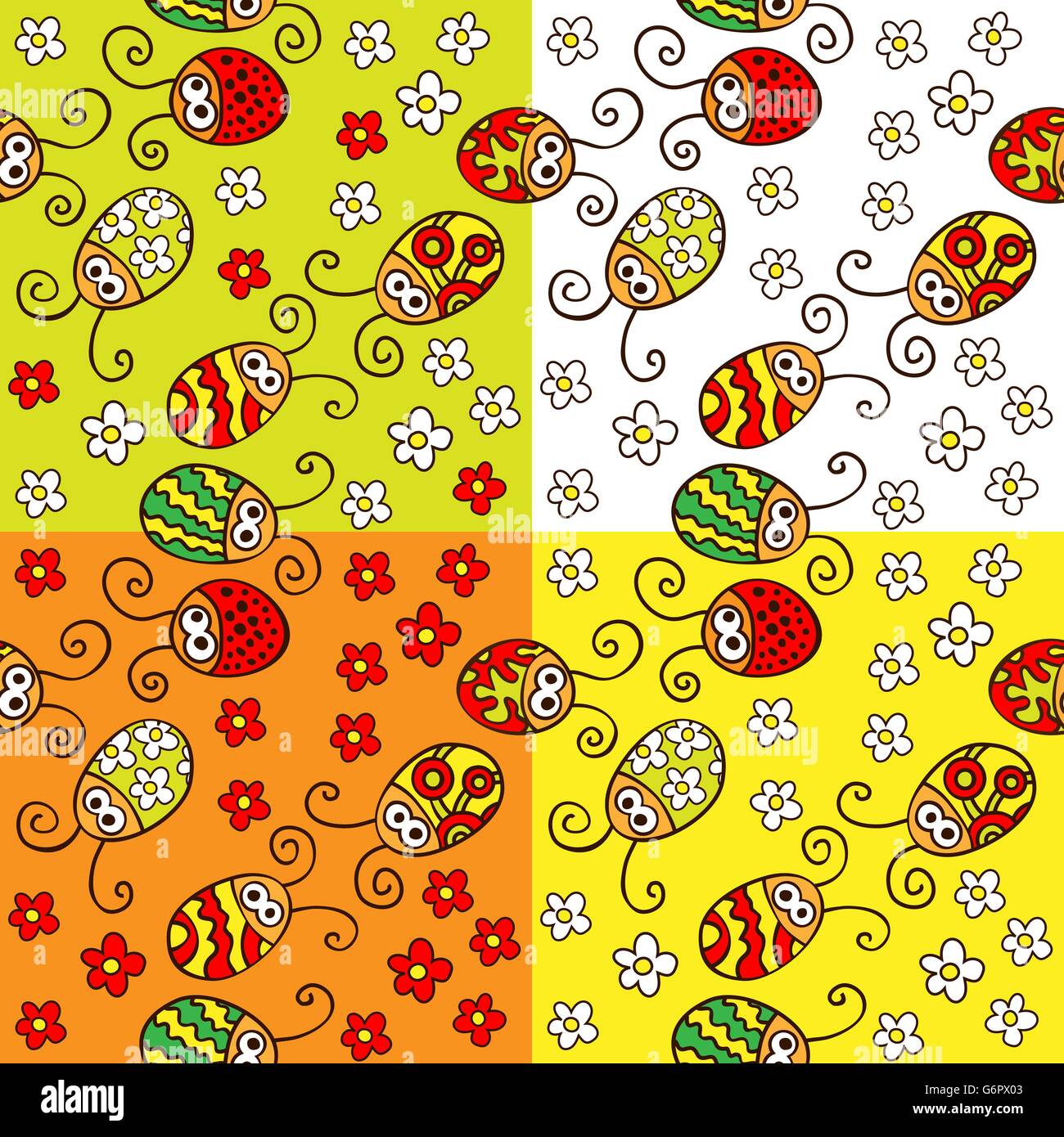 Set of Ladybird Seamless pattern Stock Vector Image & Art - Alamy