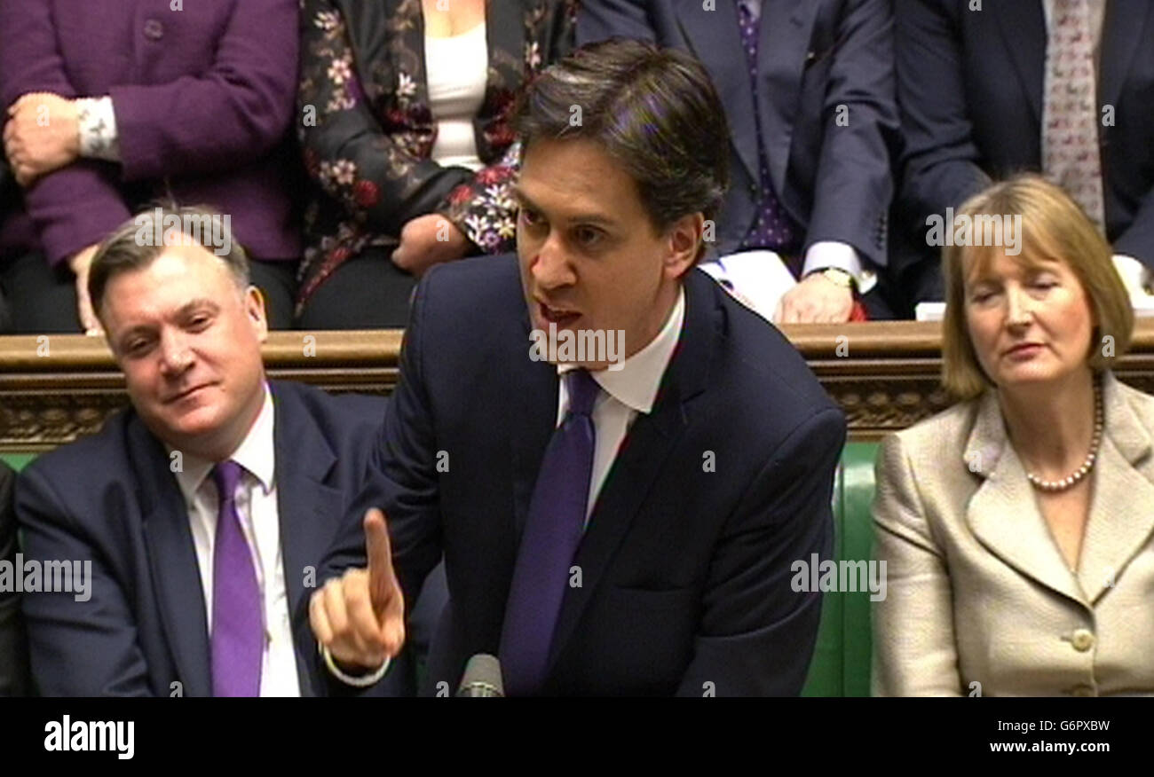 Shadow chancellor ed balls speaks to the house of commons hi-res stock ...