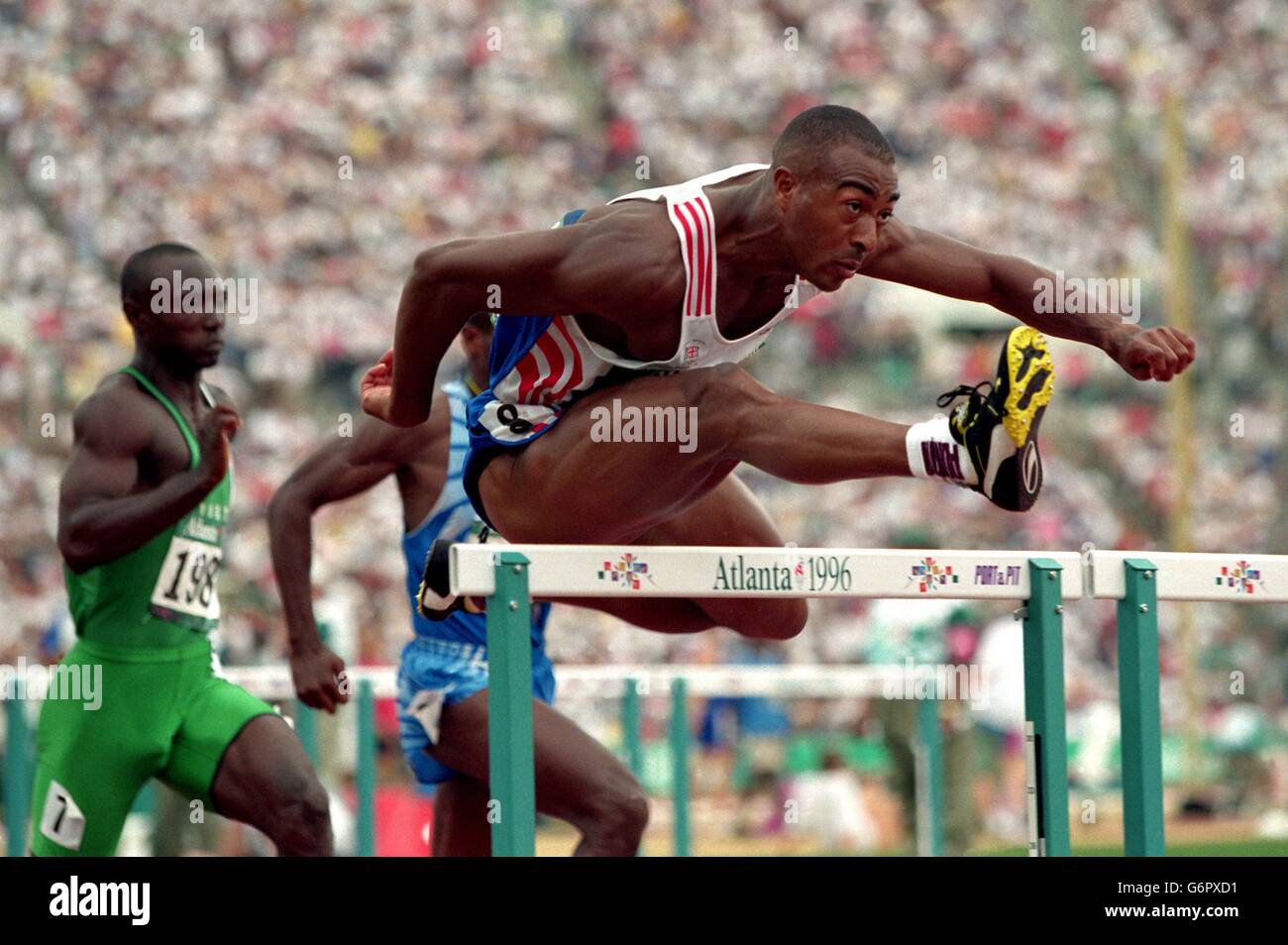Athletics - Atlanta Olympic Games - Mens 110m Hurdles Stock Photo - Alamy