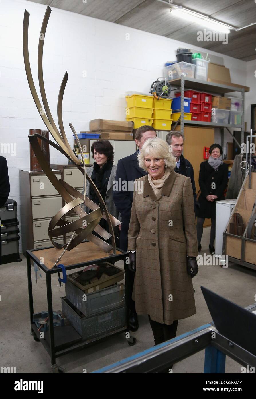 The Duchess of Cornwall visits a workshop during a visit to High House ...