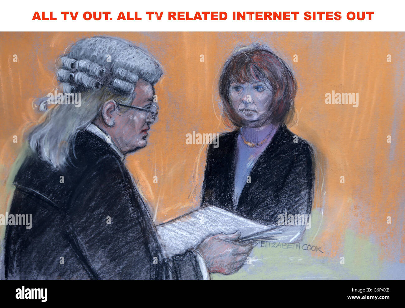 Tv out court artist elizabeth hi-res stock photography and images - Alamy