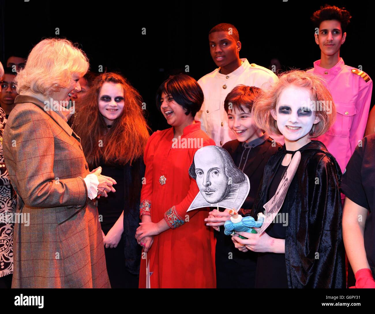 The Duchess of Cornwall meets pupils taking part in the Shakespeare ...