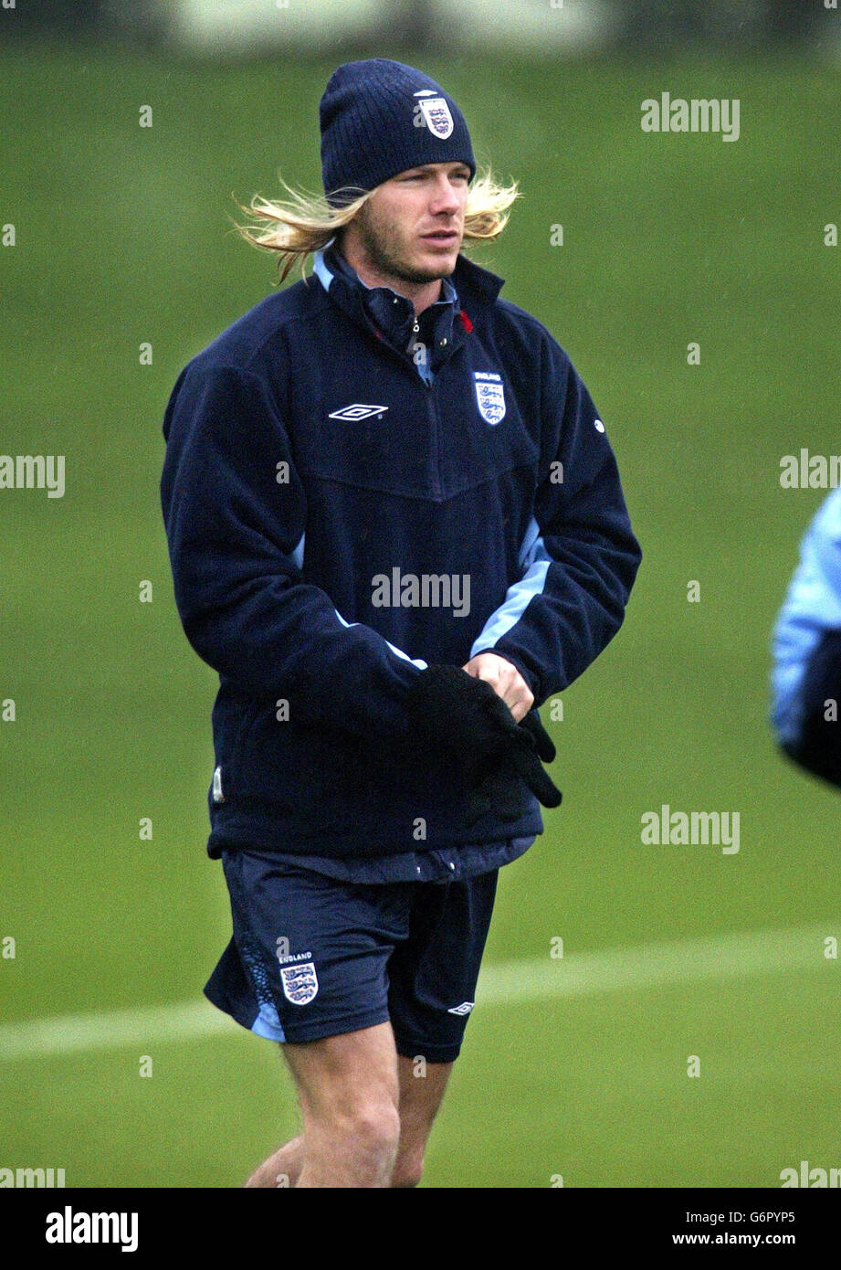 England david beckham during a training session 2004 hi-res stock ...
