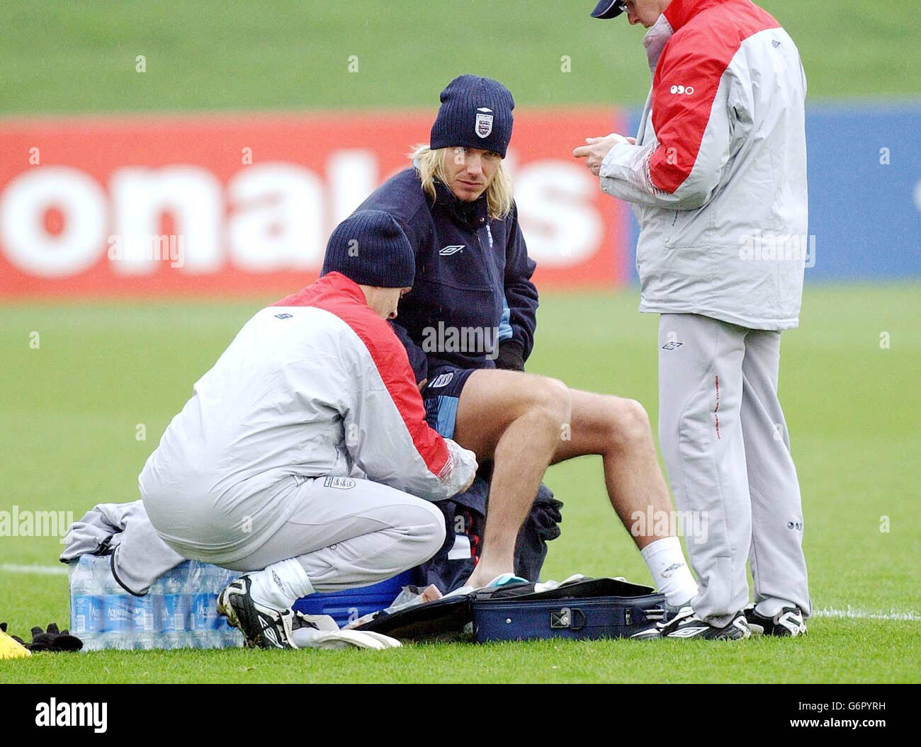 England david beckham during a training session 2004 hi-res stock ...