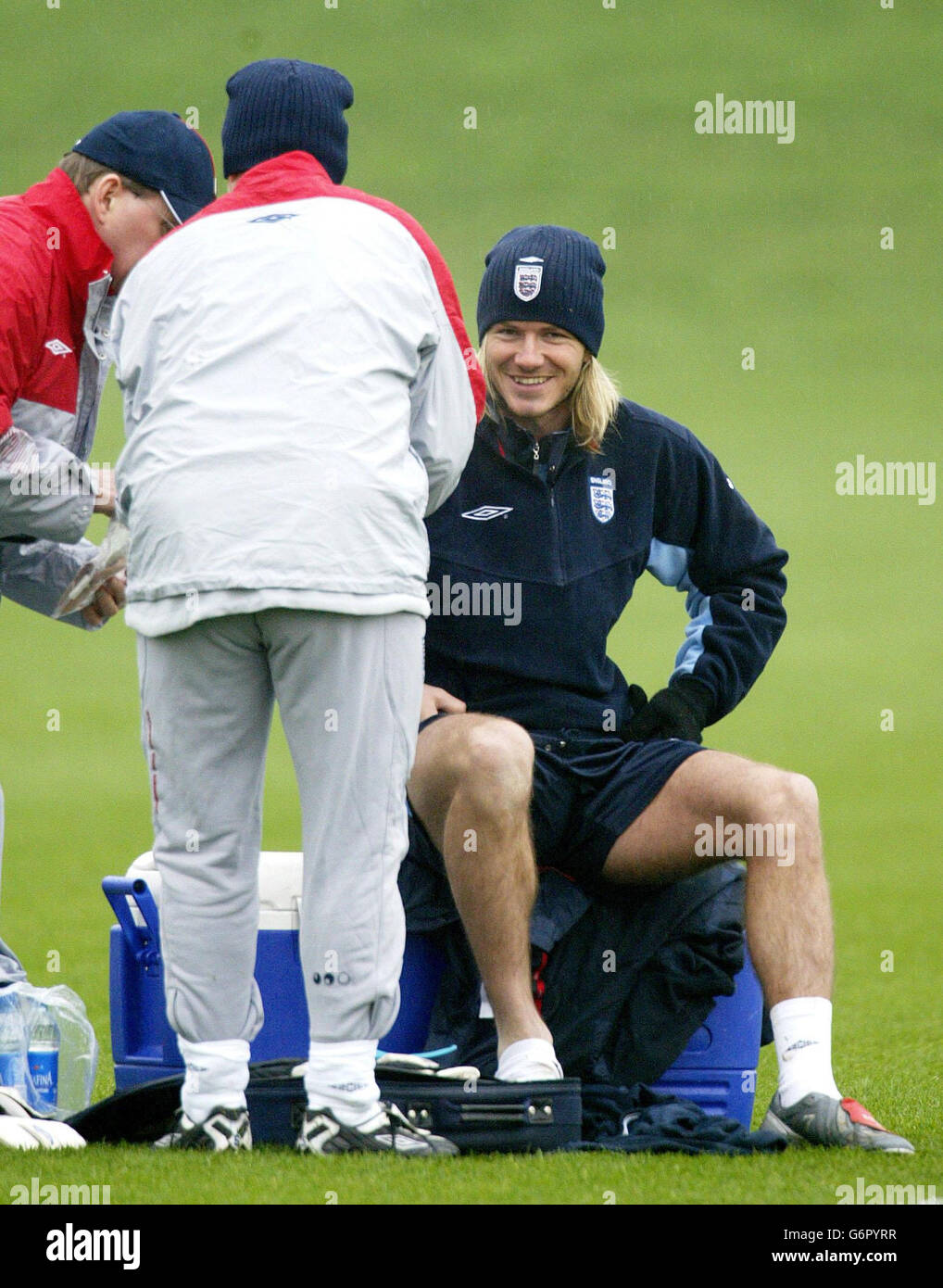 England captain david beckham during a training session hi-res stock ...