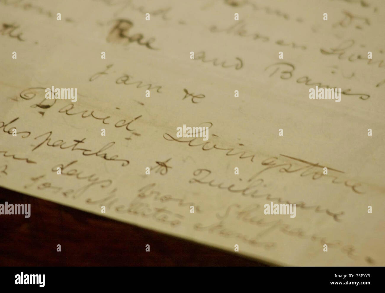 Livingstone letter for sale Stock Photo - Alamy