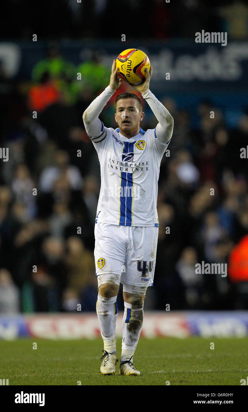 Leeds United's Ross McCormack celebrates with the matchball after the ...