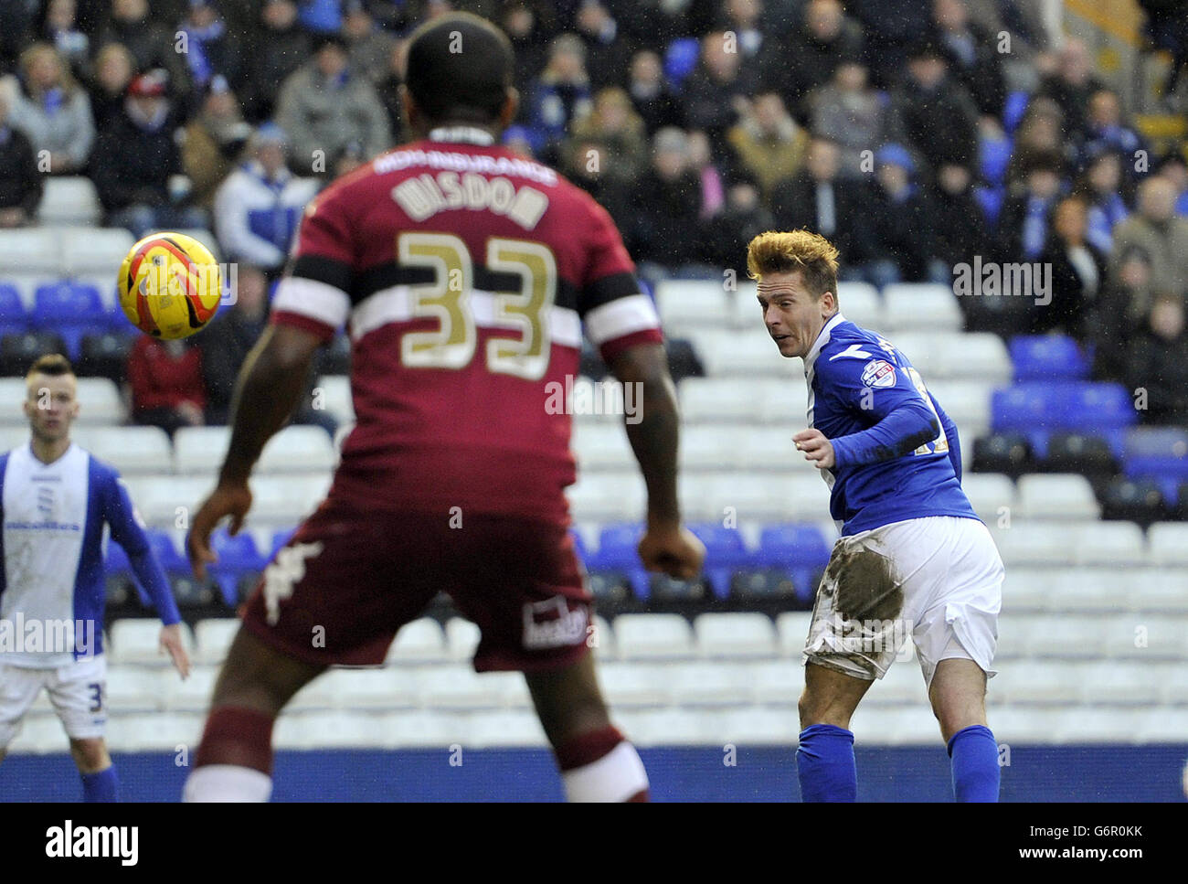 Birmingham City's Brian Howard (right) scores the first goal of the ...