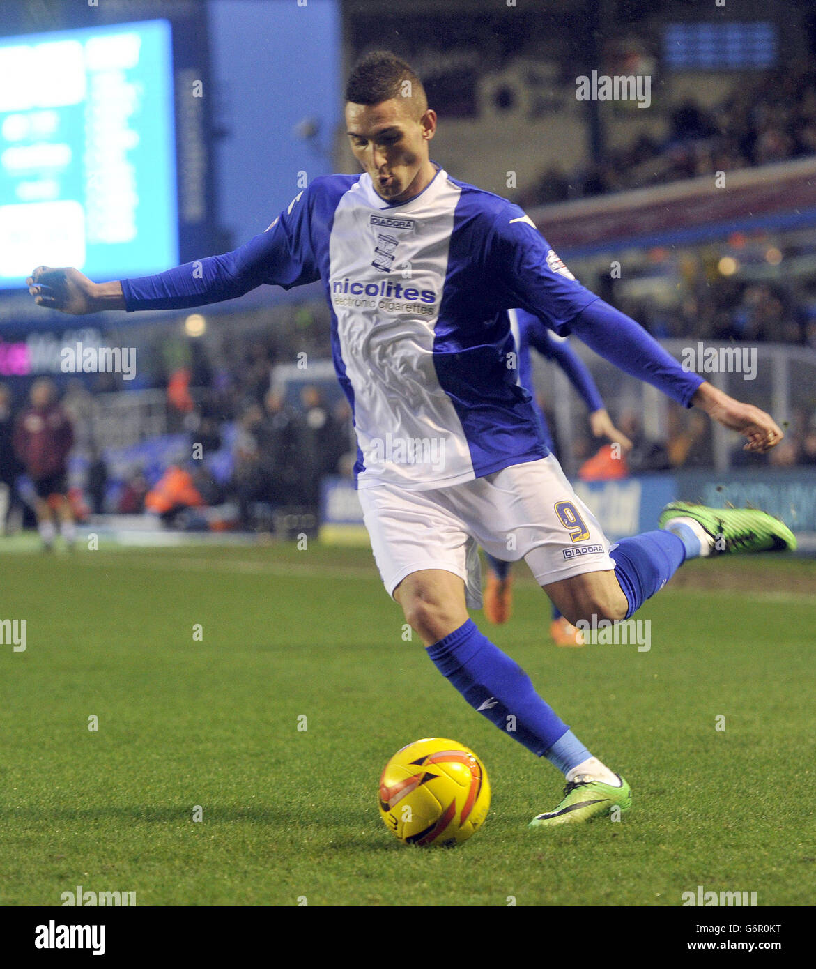 Birmingham City's loan signing Federico Macheda in action during the ...