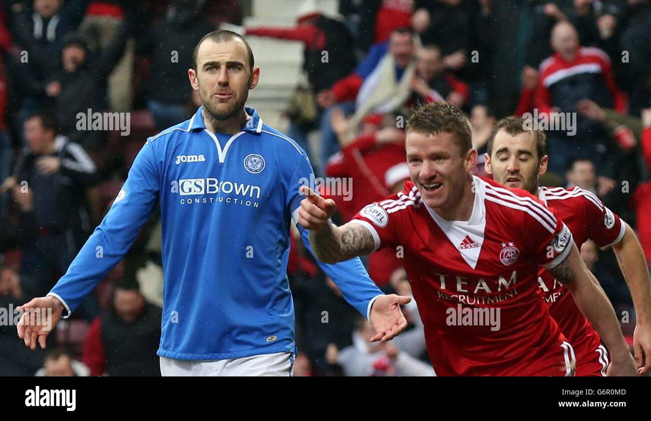 Aberdeen's Jonny Hayes celebrates scoring his first goal against St ...