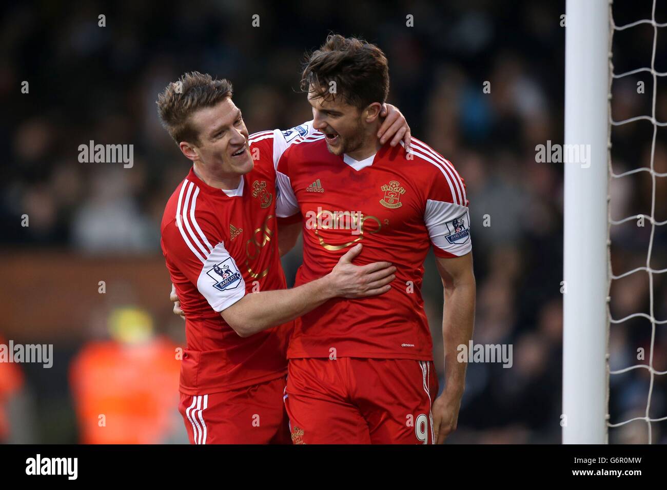 Southampton's Jay Rodriguez (right) celebrates scoring their third goal ...