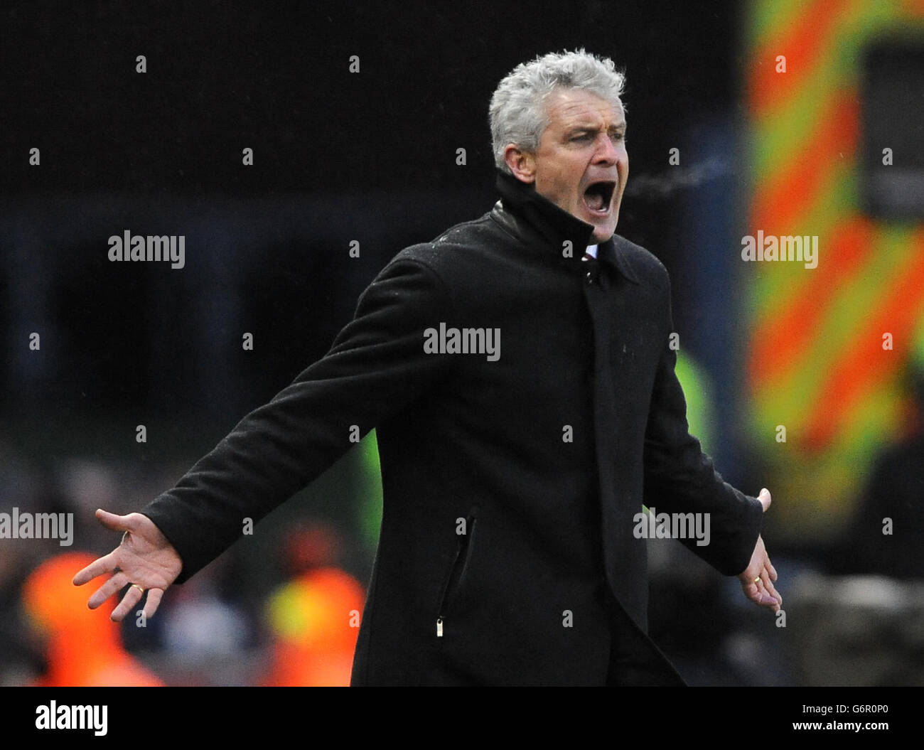 Stoke city manager mark hughes the game against manchester city hi-res ...