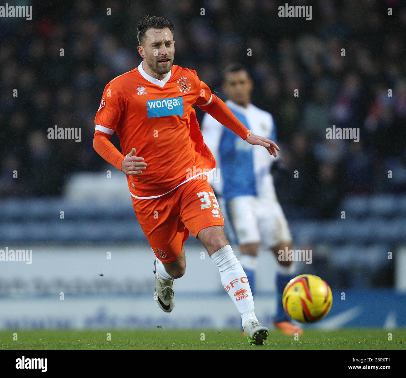 Blackpool's Stephen Dobbie during the game against Blackburn Rovers ...