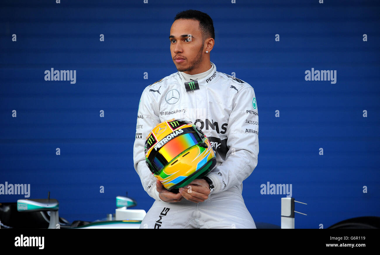 Mercedes drivers Lewis Hamilton, during the 2014 Formula One Testing at ...