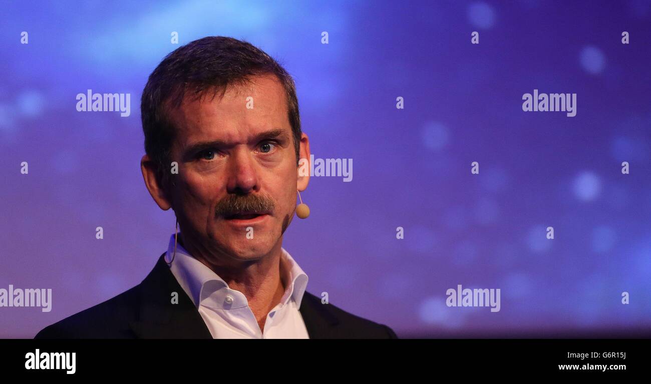 Astronaut commander Chris Hadfield makes a keynote address at the Laya ...