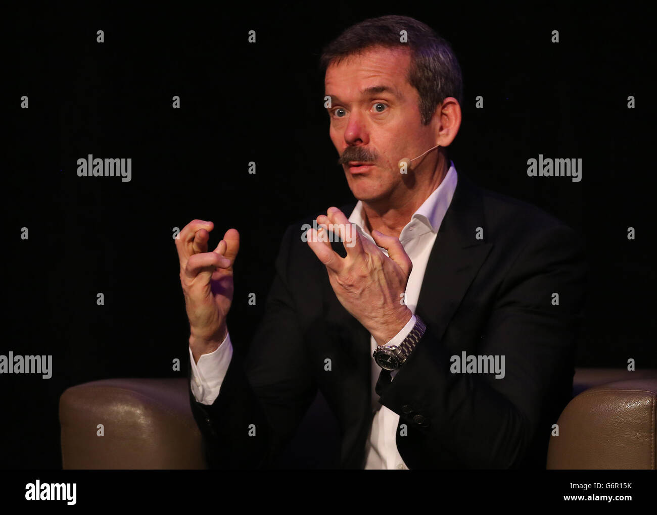 Astronaut commander Chris Hadfield makes a keynote address at the Laya ...