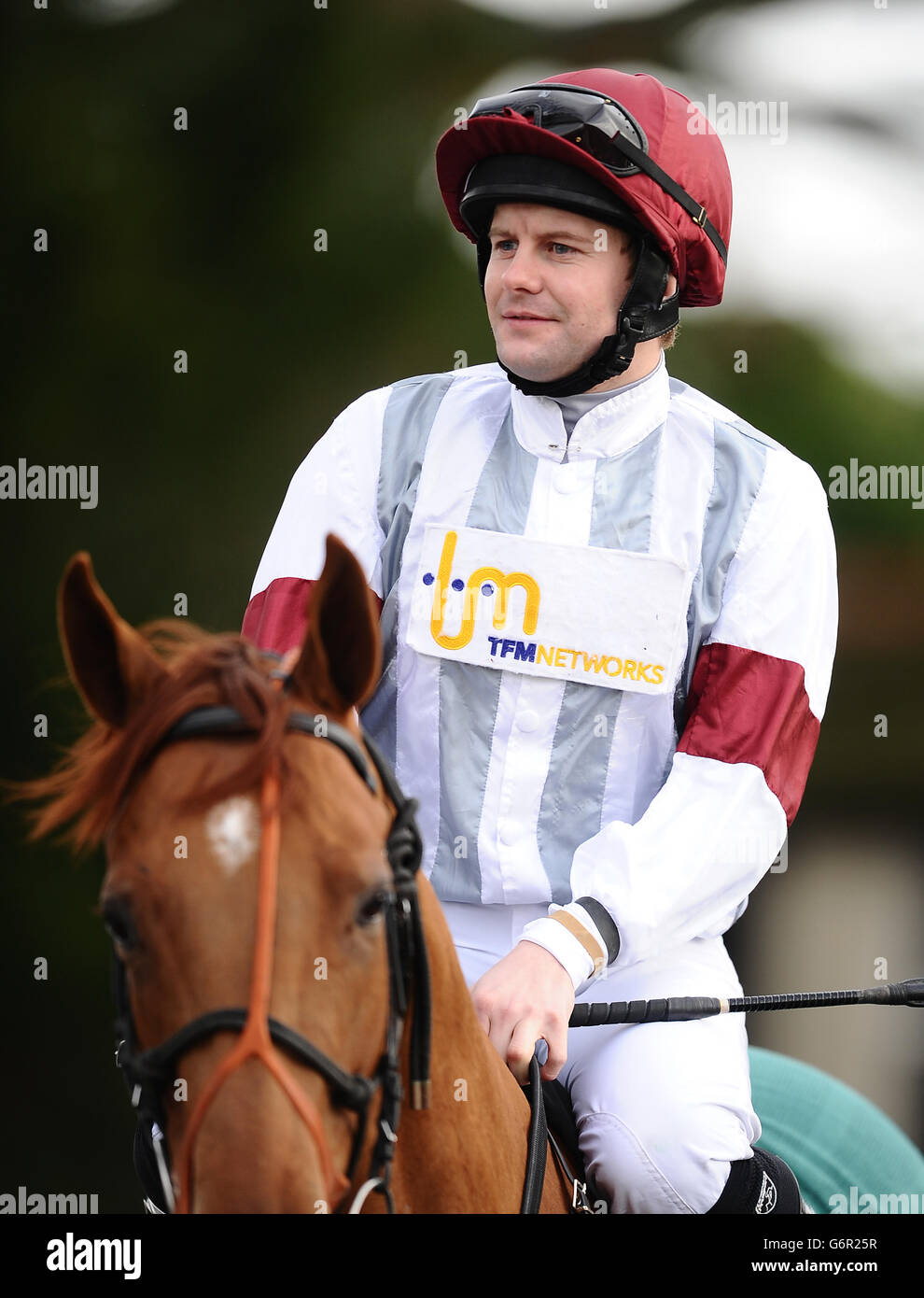 Horse Racing - Lingfield Park. Liam Jones, jockey Stock Photo - Alamy