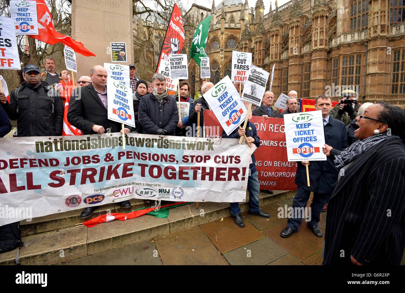 Tube ticket office protest Stock Photo - Alamy